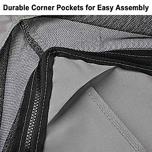 Yescom 8'x8' UV30+ Gazebo Canopy Replacement Top Cover Grey for Dual Tier Outdoor Patio Garden Tent Y0088T09