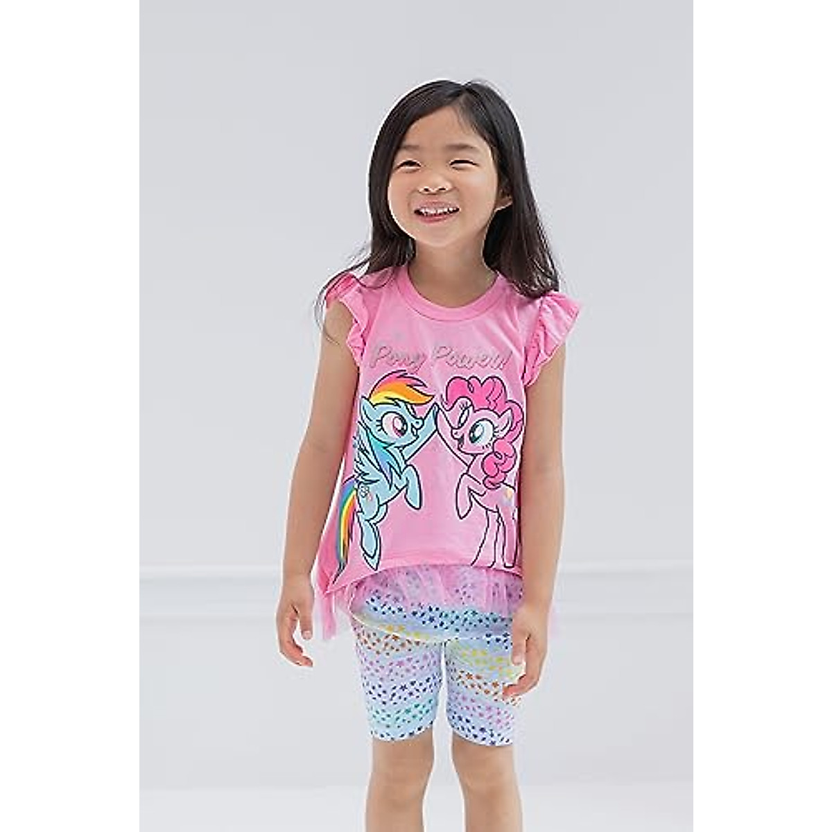 My Little Pony Little Girls Ruffled Sleeves T-Shirt Bike Shorts Set 6