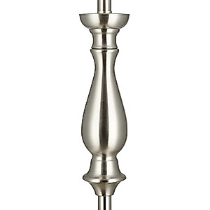 Catalina Lighting 21549-000 Traditional 2-Way Tall Decorative Metal Floor Lamp with Linen Shade, Brushed Steel