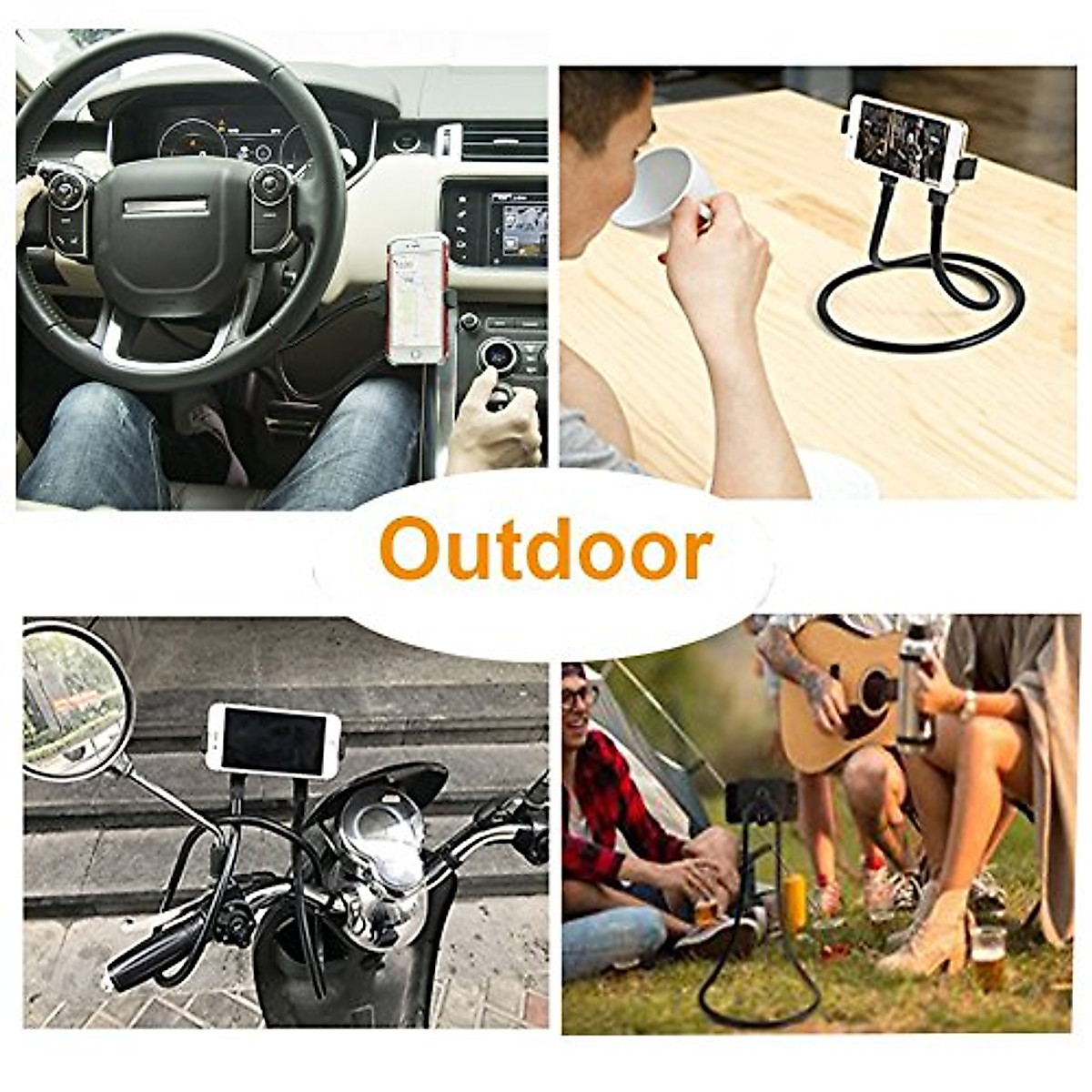 Lazy Neck Phone Holder Hand-free Rotating Vertical Horizontal Gooseneck Multiple Function Mounts - for Cell Phone,Tablet,iPad,Kindle,iPhone,Samsung,and Other Smartphone Devices Multi Angle Holder