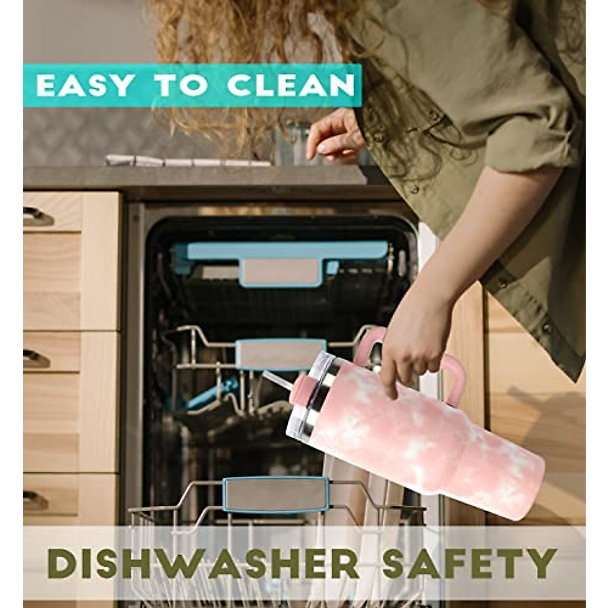 40 oz Tumbler with Handle and Straw Lid,Stainless Steel Travel Mug Water Bottle Cup,Reusable Insulated Vacuum splashproof Cup,for Car,Home,Office,Gifts