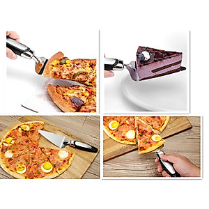 Flatware Pie Server Stainless Steel Cake Pizza Cutter Tart Dessert Slicer Serrated on Both Sides Great for Right or Left Handed Chef Professional Cake Cutter Essential Kitchen Tool