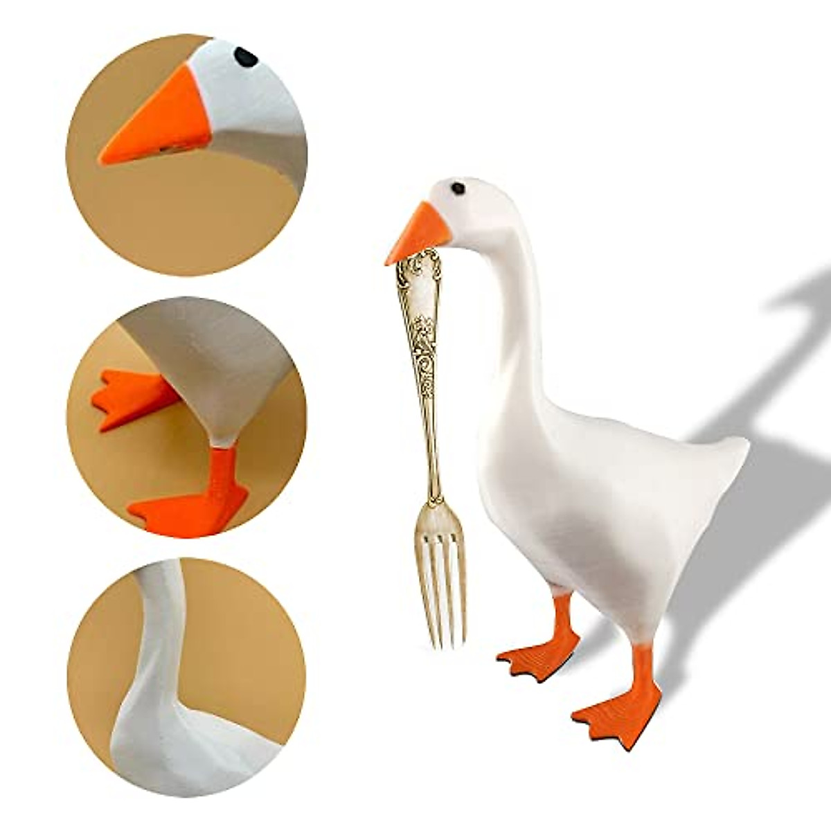 Goose Statue Magnetic Key Holder, Animal Magnetic Key Holder Sculpture Modern Home Decor，Cute Magnetic Goose Key Holder for Key Hooks Pens Bells (Yellow)