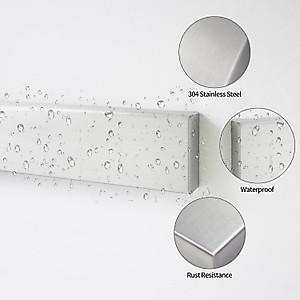 Rymmzone 2 PCS Knife Magnetic Strip no Drilling (Refrigerator Applicable), 17 inch Magnetic Knife Holder for Wall, Premium Stainless Steel Magnetic Knife Bar, Used as Tool Holder, Knife Rack, and More