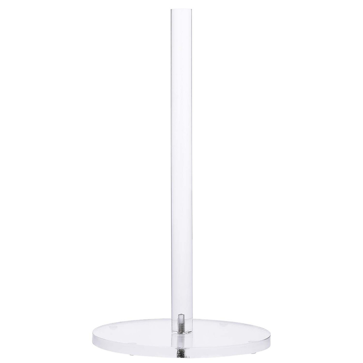 MyGift Clear Acrylic Kitchen Countertop Paper Towel Holder Stand with Round Base, Vertical Design Paper Roll Dispenser