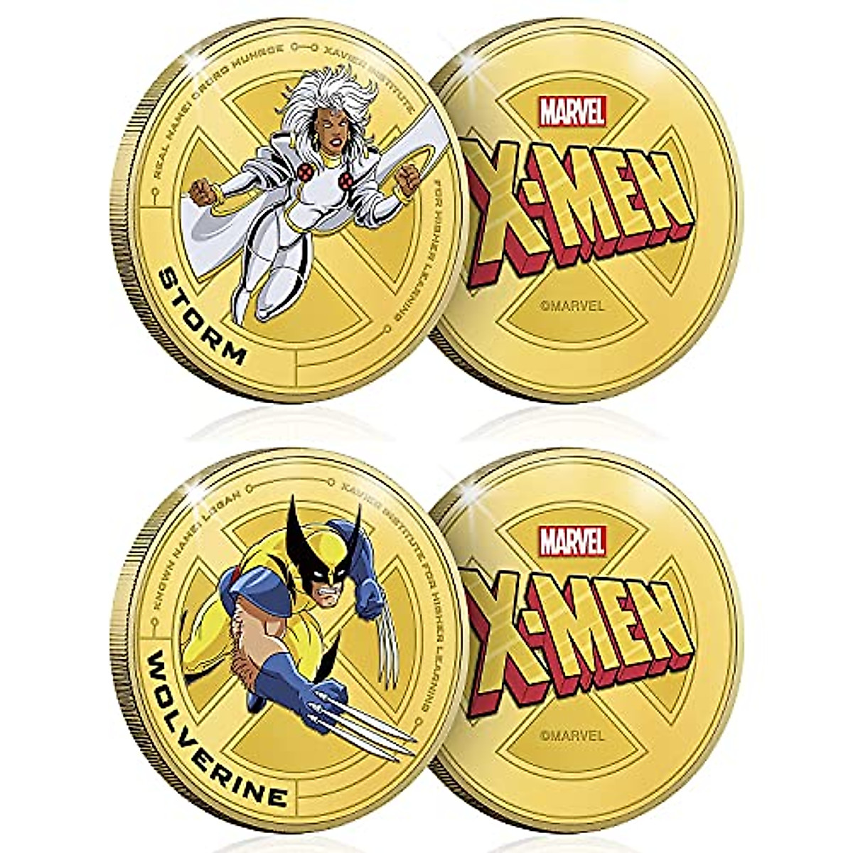 FANTASY CLUB Complete Pack The Official X Men Commemorative Complete Collection – 12 Coins/Medals of The Most Memorable Characters from The Best Loved Films. Au Plated and Colored + Decorative Album.