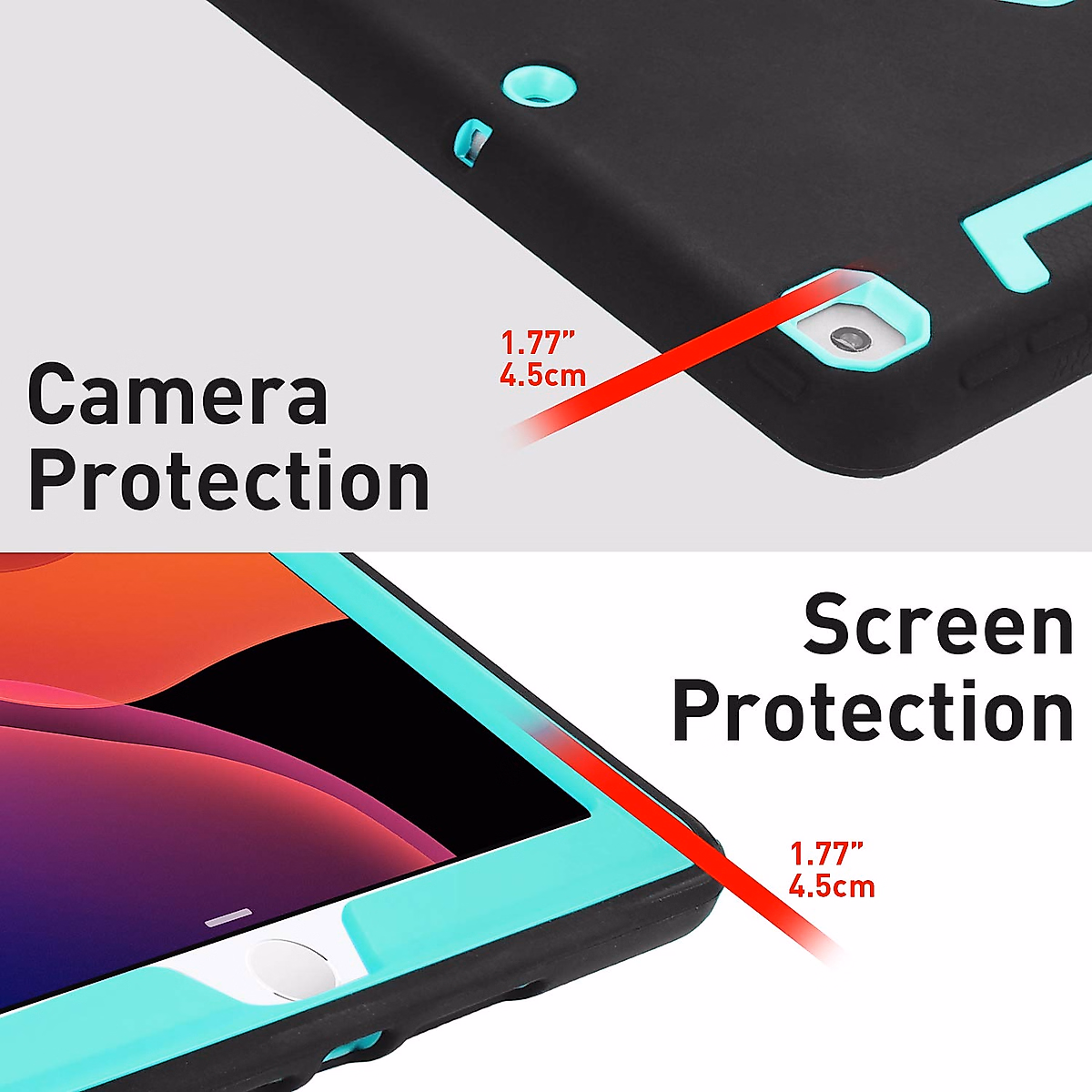 AICase Case for ipad 9th Generation/iPad 8th Generation/iPad 7th Generation,Kickstand Heavy Duty Shockproof Rugged Protective Case with Stylus for iPad 10.2 inch 2021/2020/2019