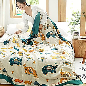 100% Cotton Blanket Soft Muslin Throw Blanket for Couch Bed, 5-Layer Breathable Gauze Blanket for All Season, Soft and Lightweight Muslin Blankets for Adults Blanket 60"x80"