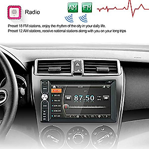 EZoneTronics Backup Camera Included + Double Din Car Stereo DVD/CD/AM/FM Player Radio Bluetooth Capacitive Touch Screen Support USB SD 1080P Multi Language Remote Control