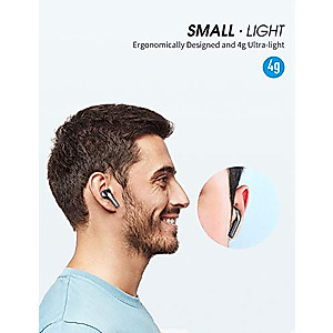 Tiksounds Wireless Earbuds, Bluetooth Headphones with Microphone, IPX7 Waterproof, 35H Playtime with LED Power Display, High-Fidelity Stereo Earphones for Sports and Work (Black)