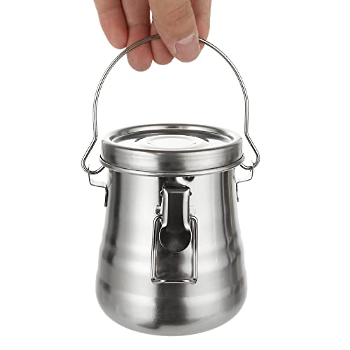 DIRBUY Oil Paint Brush Washer, Artist Brush Washer, Portable Stainless Steel Leak-Proof Paint Brush Washer with Lid and Filter Screen for Oil Painting, 3.9 Tall x 3.4 inch Diameter, Silver