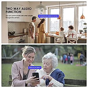 YUOCHY 1080P Light Bulb Camera, Wireless 2.4GHz WiFi Home Security Camera, 360° Surveillance Cam with Motion Detection Alarm Night Vision Light Socket Camera(Included 32G SD Card), (E27)