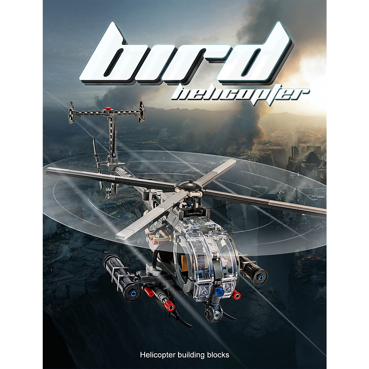 SEMKY Military Series AH-6 Helicopter Little Birds Air Force Building Block Set (523 Pieces) -Building and Military Toys Gifts for Kid and Adult