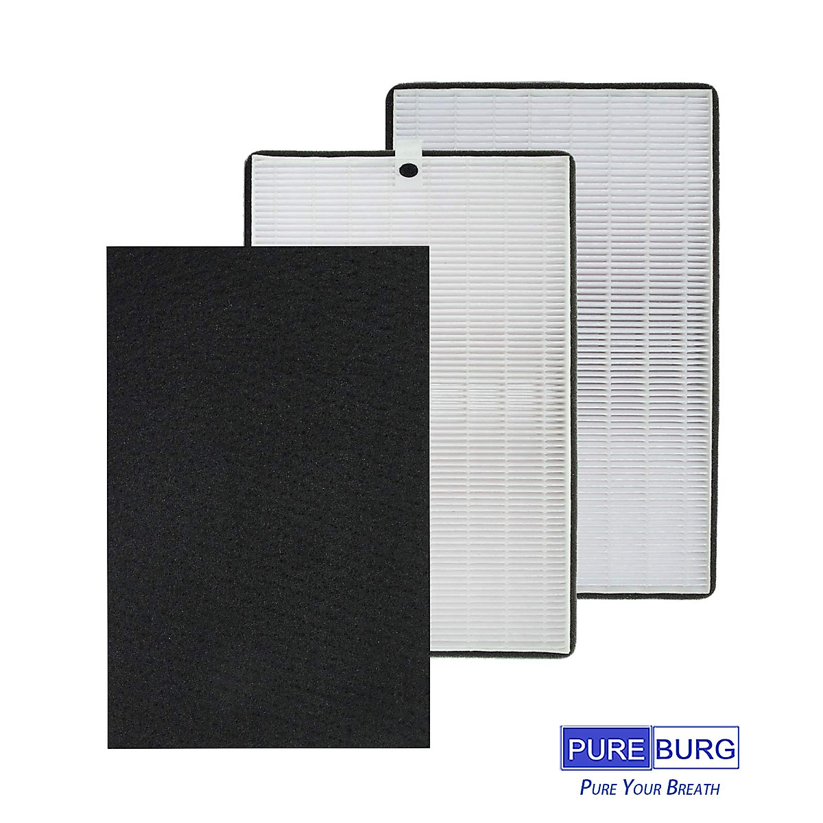 PUREBURG F2 Filter Compatible with Filtrete FAP-C02WA-G2 FAP-C03BA-G2 FAP-T03BA-G2 Air Purifiers, 2-Pack HEPA H13 + Activated Carbon Pre-Filters x 8