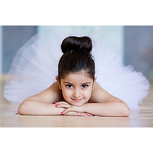 Styla Hair Small Donut Bun Maker for Kids Hair Buns - Easy Ballet and Sock Buns (6pc Brown 2 Inch Size)