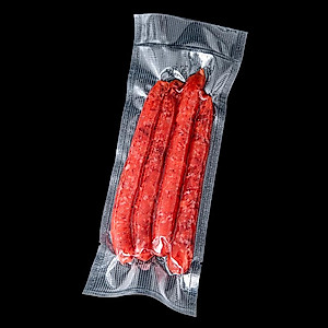 MITOB 100 Pack Clear Vacuum Bags 1.57x5.9 inch (Inside Size 1.18x5.5 inch) for Food Saver Flat Open Top Embossed Vacuum Sealer Bag Food Storage Packaging Pouch with Tear Notch