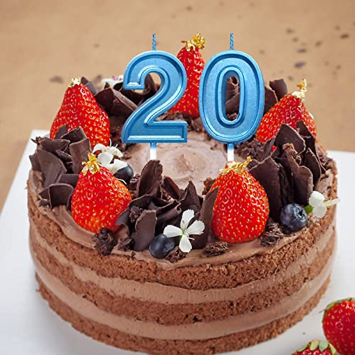 BLUE TOP 2.8 Inch Birthday Cake Candles Number Candles Birthday Candles for Cake,Cake Topper Decoration for Kids,Adults,Party,Anniversary,Milestone Age.(Blue Number 2)