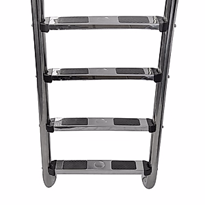 Aqua Select 4 Step Stainless Steel Pool Ladder with Stainless Steel Steps | Entry and Exit System for In-Ground Swimming Pools | 250 Pound Capacity | 1.9 Inch Outer Diameter