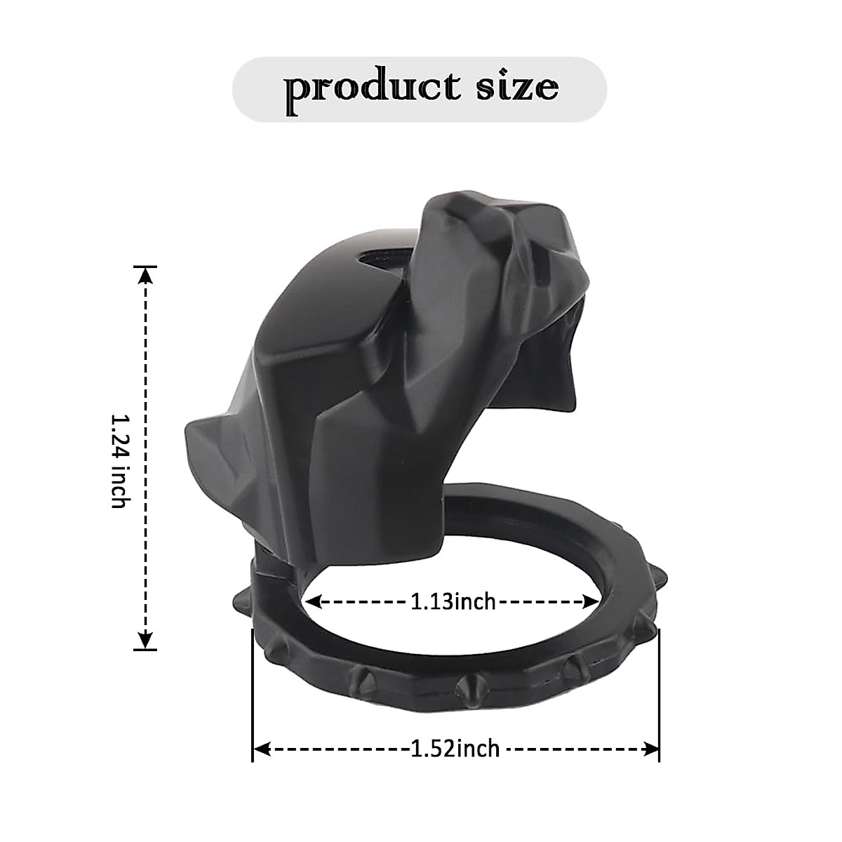 NHHC Car Push Start Button Cover,Heavy Duty Car Ignition Button Cover with Cool Dog Design for Car Decorations,Universal Car Interior Accessories Engine Start Stop Button Cover (Black)