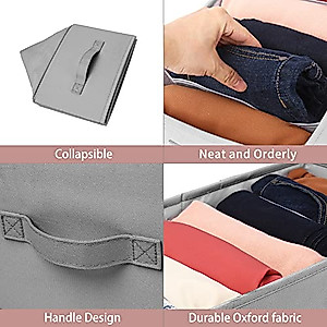 Awopzzy Wardrobe Clothes Organizer - Foldable Jean Organizer for Closet with Reinforced Handle, Sturdy Oxford Fabric Organizers for Clothing, Shirt, Dress, Pants, 7 Grids, 2pcs(Grey)