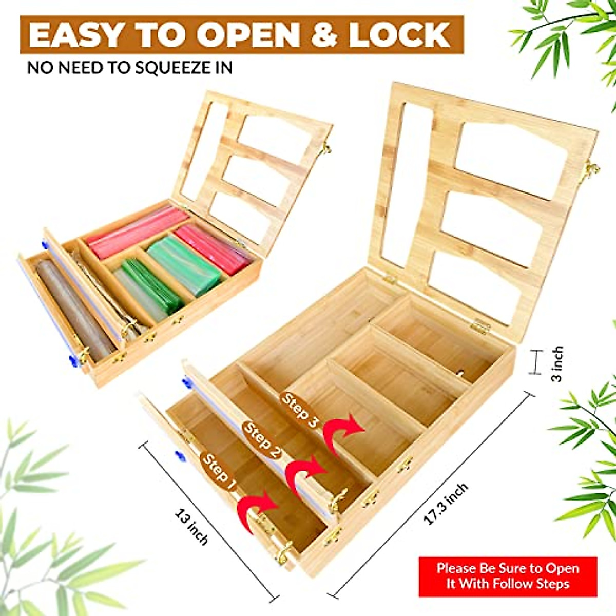 MADDIS -Ziplock Bag Storage Organizer, 6 In 1 Foil and Plastic Wrap Organizer with cutter, Ziplock Bag Storage Organizer for Kitchen Drawer or wall,Foil Organizer compatible with 12 inch size rolls.