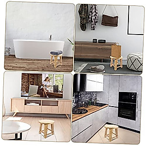 Amosfun 1pc Bathroom Stool Foot Pedicure Sitting Small Potty Training Stool Gardening Stool Chair Stools Plant Low Shoe Stepping Stool for Adults Wooden Stool Solid Wood