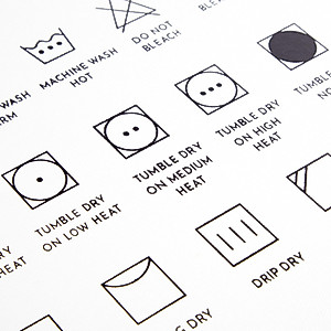 Juvale Framed Laundry Symbols Wall Art Canvas, Laundry Room Decor Sign (12 x 16 In)