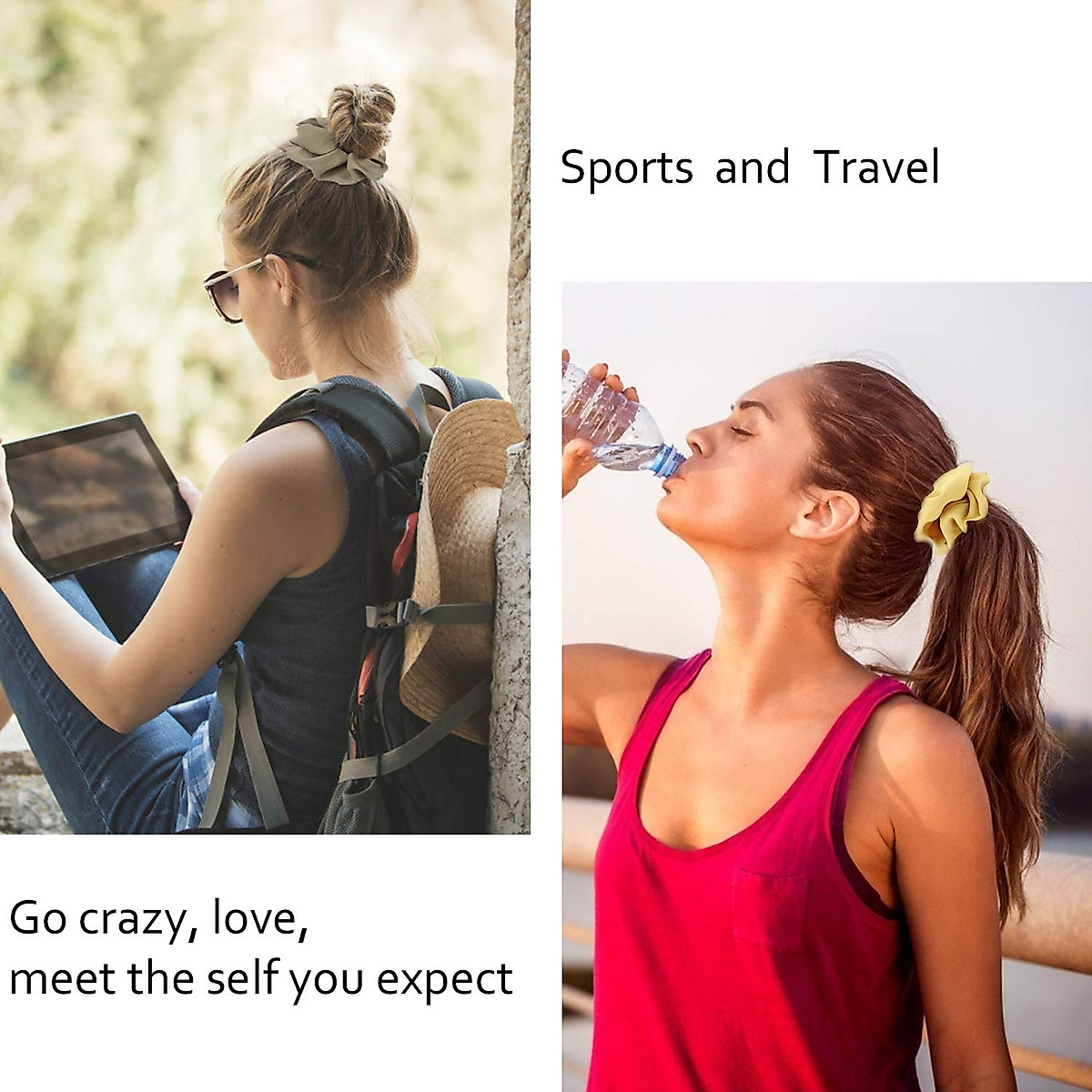 Velscrun 20 Pcs Floral Plaid Solid Color Scrunchies, Scrunchies for Girls Women with Chiffon, Hair Scrunchies for Women's Hair Elastics Bands Ponytail Holder Bulk, Hair Accessories Hair Ties Gifts