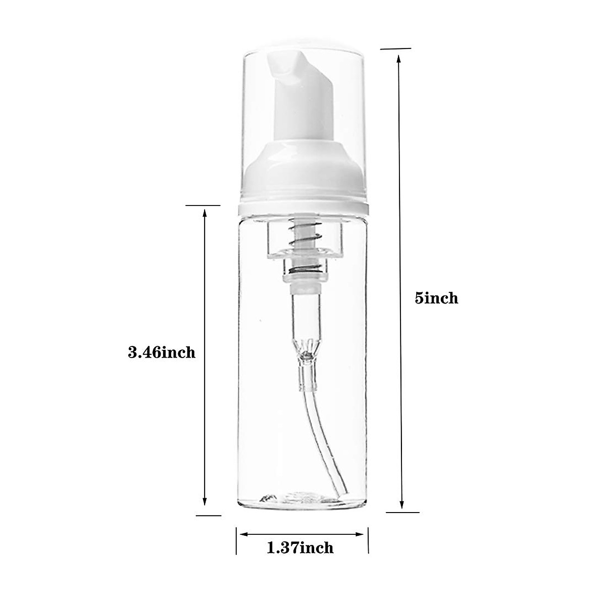 JIUZHU Foam Pump Bottle 10 Pcs 2oz Foaming Soap Pump Dispenser & BPA Free for Cleaning, Travel, Cosmetics Packaging, Hand Soap Foaming, Wash Eyelashes，Shampoo