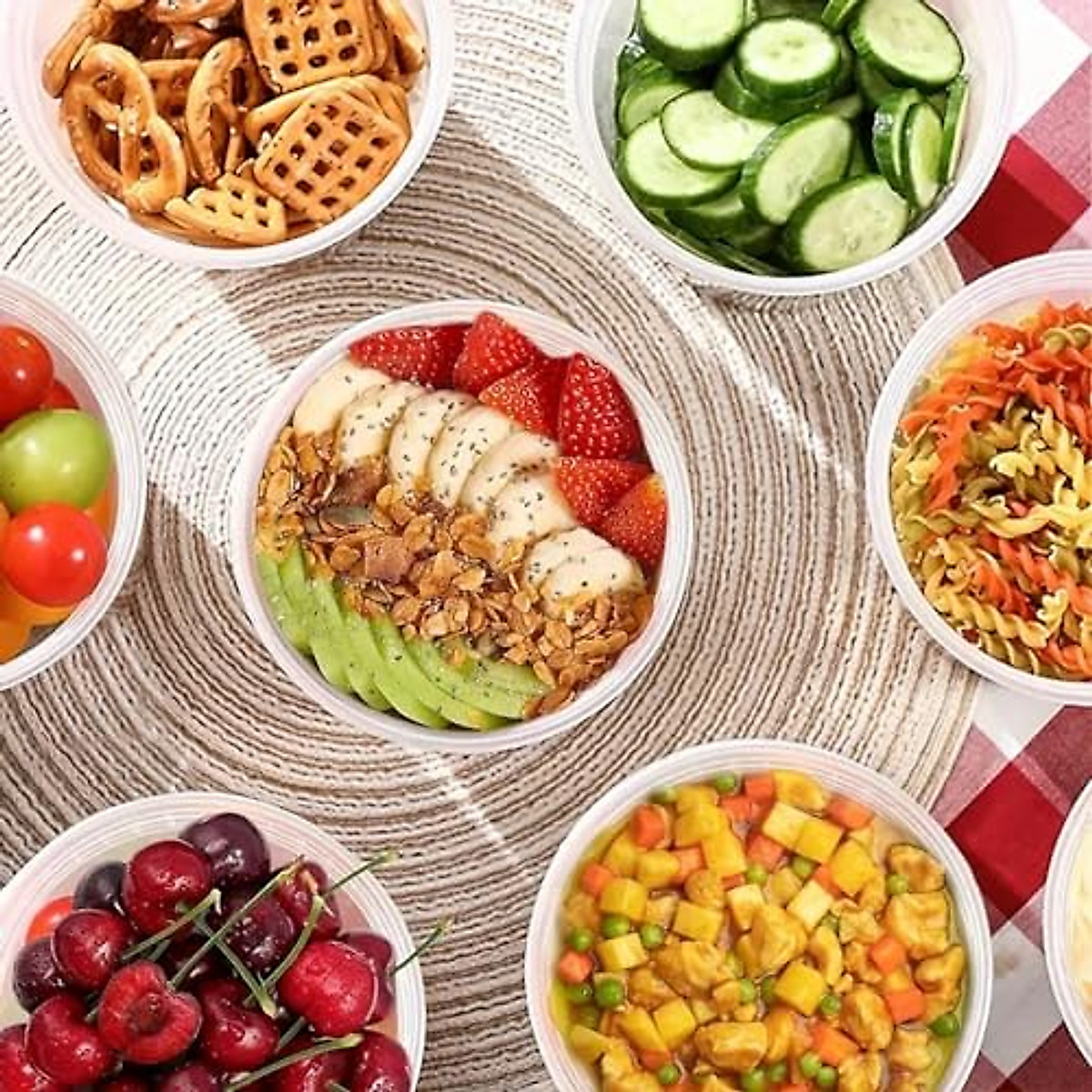 STARANDBEE [20Pack] 8oz, Food Storage Containers with Lids, Plastic Deli Containers, Meal Prep Containers, Microwave and Freezer Safe, Stackable, Leakproof, BPA Free, Clear