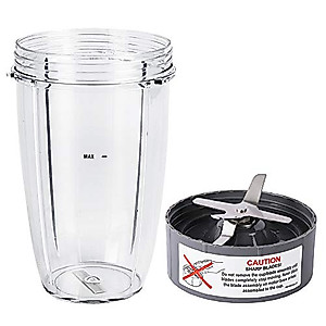 Blender Replacement Parts for Nutribullet Blender, 24OZ Cup with Replacement Extractor Blade Compatible with Nutribullet 600W 900W Blenders