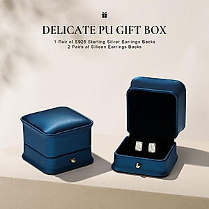 SMILEST 2 Carat Emerald Moissanite Earrings for Women, D Color VVS1 Clarity Lab Created Diamond Stud Earrings 18K Yellow Gold Vermeil 925 Sterling Silver Solitaire Moissanite Women Earrings Studs