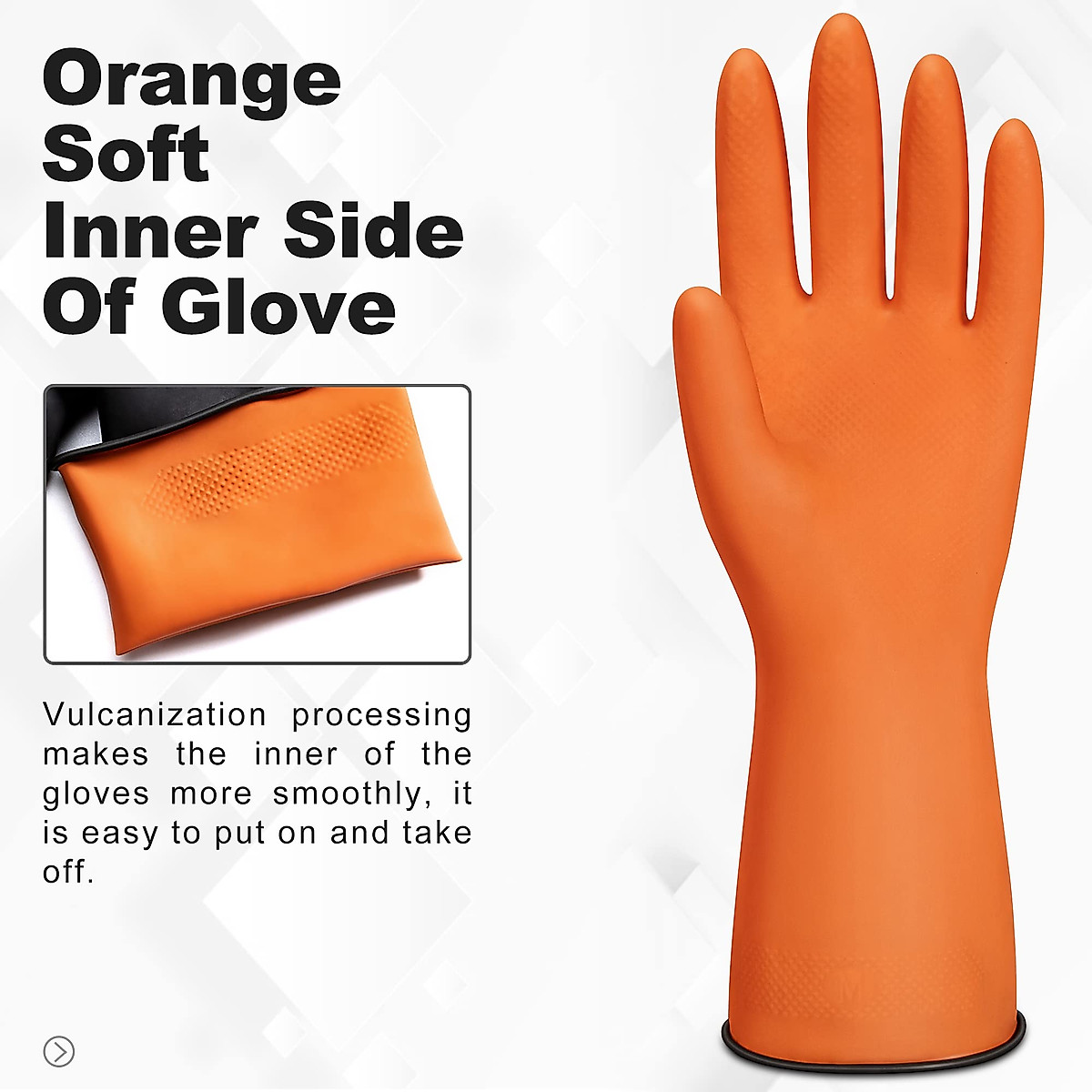 ThxToms Dishwashing Gloves, 3 Pairs Reusable Latex Cleaning Gloves for Housework, Kitchen, Bathroom, Extra Large, Black