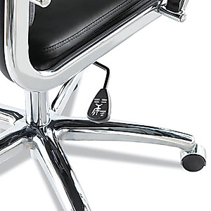 Alera ALENR4119 Neratoli Series High-Back Slim Leather Chair - Black/Chrome
