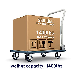 NINOSO 5" Wheels for Cart, 5/16" Axle Polyurethane Shopping Cart Wheels Replacement Casters 1400lbs Total Capacity