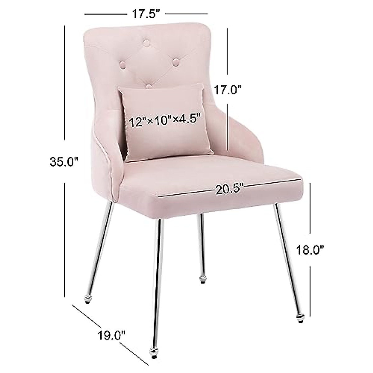 Creek Vista Velvet Vanity Chair,Upholstered Dining Chair for Bedroom, Dining Room, Makeup Room, Modern Living Room Chair with Metal Legs