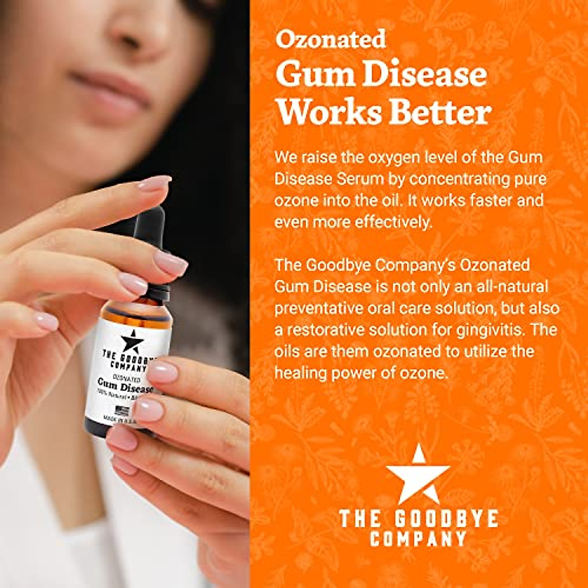 The Goodbye Company Ozonated Gum Disease Treatment - Effective and Natural Home Remedy for Treating Oral Gum Disease and Gingivitis - 100% Pure Neem and Clove Essential Oils for Complete Oral Health