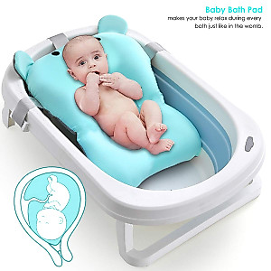 SH-RuiDu Baby Bath Cushion, Newborn Infant Bathtub Support Cushion Lounger Anti-Slip Soft Bath Tub Cushion Seat Support for 0-12M Boys Girls