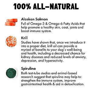 Allergy Relief Chews for Dogs & Immune & Digestive Supplement 30 Soft Treats and Omega 3 Alaskan Salmon Oil Treats for Dogs 120 Fish Oil Chew Supplement 120 Soft Treats