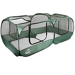 Kinsha Portable Chicken Coop Chicken with a New Upgraded Detachable Bottom Cover for Small Animals Foldable Outdoor Indoor Enclosure Chicken Pen- and Complete with a Feeder Bowl and Storage Bag