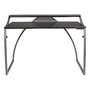 OSP Home Furnishings Alpha Battlestation Gaming Desk, Black