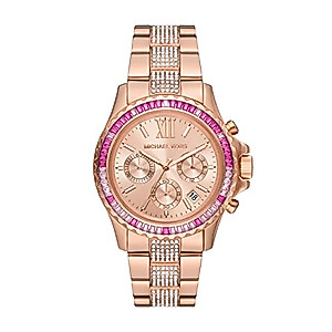 Michael Kors Watches Women's Everest Quartz Watch with Stainless Steel Strap, Rose Gold, 22 (Model: MK7211)