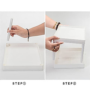 Desktop Storage Rack，2 Layers Large Capacity Stackable Cosmetic Organizer Drawers, Ideal for Desk optimization, Cosmetic Storage, Student Stationery Organization，Suitable for Office, Study, Makeup.