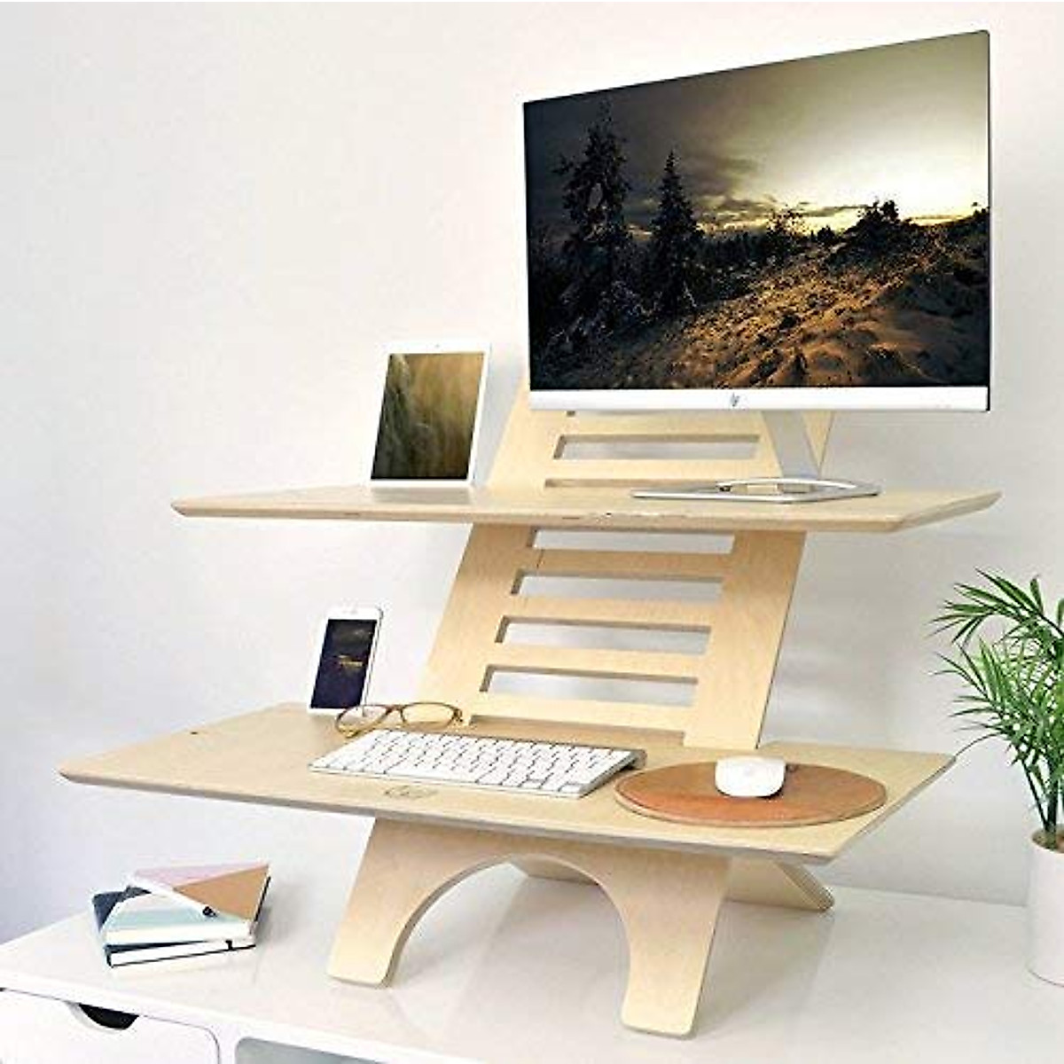 Jumbo DeskStand Standing Desk Height Adjustable Sit-Stand Desk Converter, Ergonomic Furniture