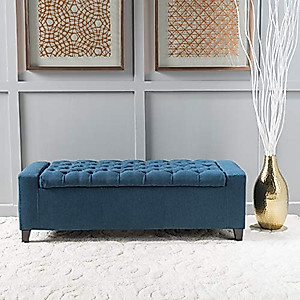 Christopher Knight Home Hikaru Fabric Storage Ottoman, Dark Blue Dimensions: 20.50”D x 51.00”W x 17.00”H