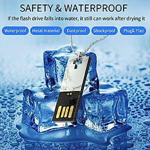 USB Flash Drive- Thumb Drive Memory Stick Pen Drive 32GB Necklace Metal Style Keychain Design (32gb, Silver)