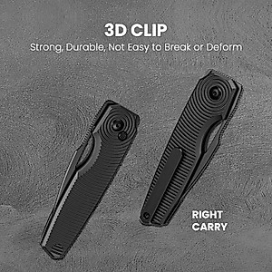 Kizer Dogfish Folding Knife, 3.14 In 154CM Steel Blade Pocket Knife, Aluminium Handle EDC Knife for Men Women Camping Hunting Hiking Outdoor Tool V3640C1