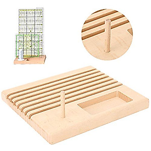 Wooden Quilting Ruler Rack DIY Spool Holder Rack Storage Organizer Sewing Tool for Knitting and Crafts DIY Sewing