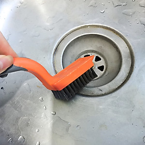 MAXMAN Wire Brush 3Pcs Brass/Stainless Steel/Nylon Wire Brushes for Cleaning Rust Bristle Brush Set with Rubber Curved Handle Grip Used for Dirt, Paint Remover (Orange+ Gray)