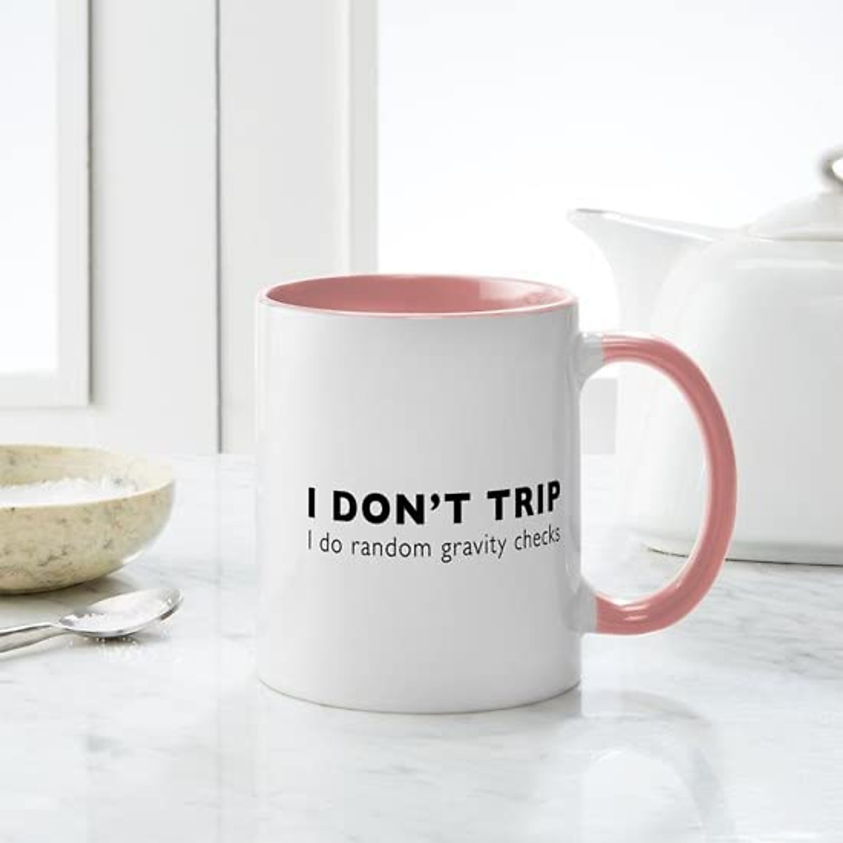 CafePress I Don't Trip I Do Random Gravity Checks Mugs Ceramic Coffee Mug, Tea Cup 11 oz